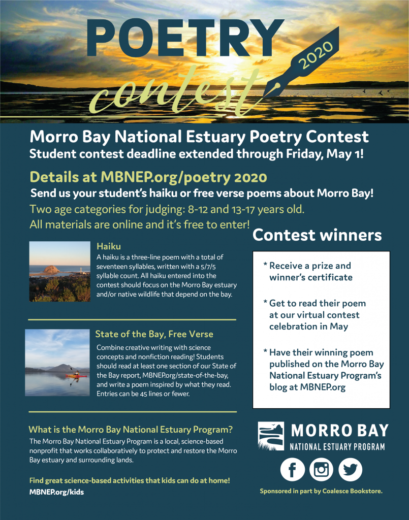 2020 Morro Bay Estuary Poetry Contest Flyer-Student Deadline Extended ...